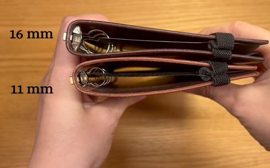 MeePlus Slimpad 11 mm vs 16 mm Leather Ring Binder Comparison — Which
