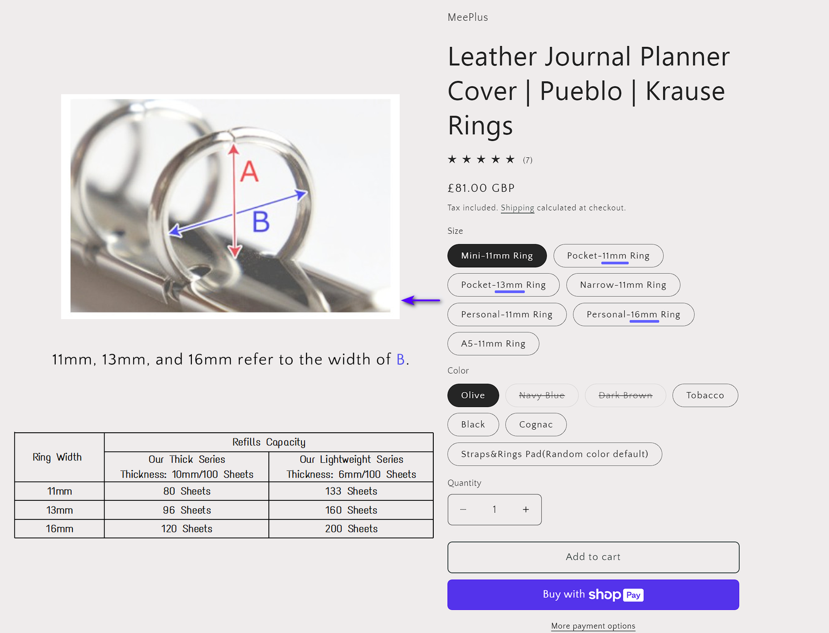 Leather Journal Planner Cover | Pueblo | Krause Rings – MeePlus